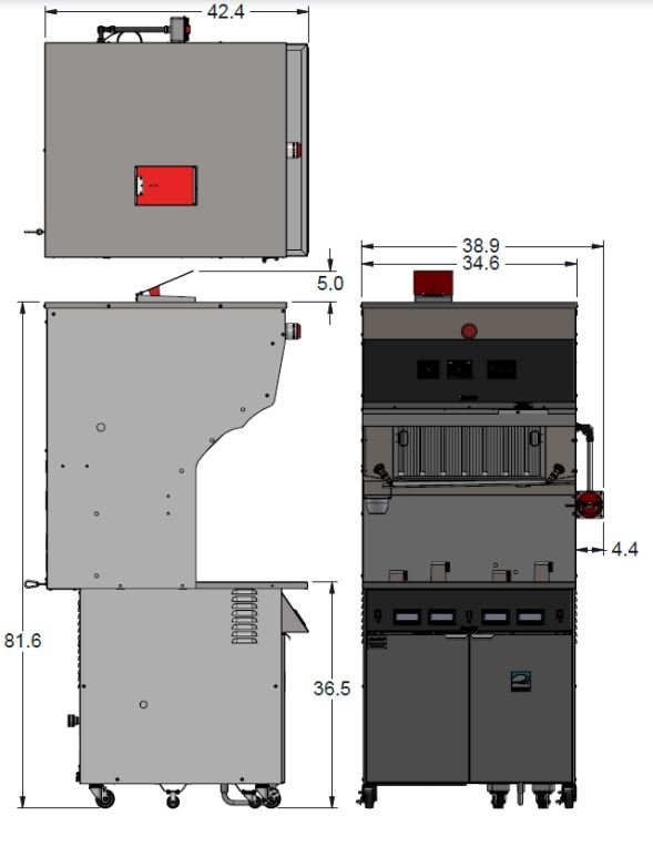 FED - Resfab Electric Floor Deep Fryer Ventless with Auto Lift MB-502ATVN